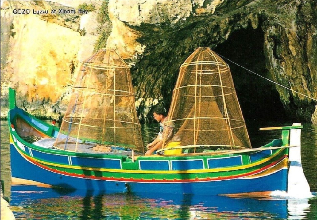 Traditional luzzu at Xlendi bay | Gozo Album - Journey through Gozo's past